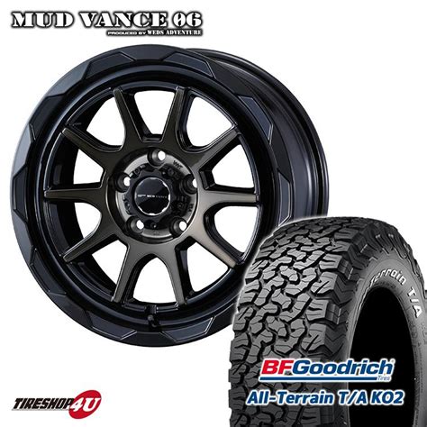 WEDS タイヤホイール4本セット MUD VANCE 06 17x7 0J 5 114 3 40 BPBC BFGoodrich All