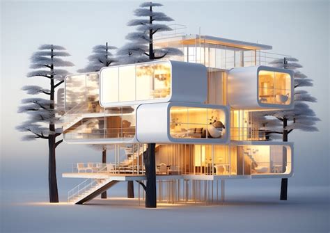 주거용 건물의 3d 모델 무료 사진