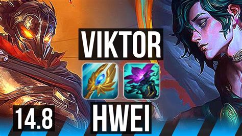 Viktor Vs Hwei Mid 14 1 9 Legendary Br Master 14 8 Youtube