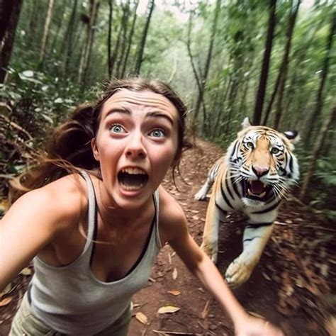 Mon Dernier Selfie Avec Un Tigre Image Ia