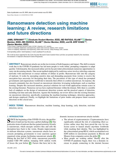 Ransomware Detection Using Machine Learning A Revi Pdf Ransomware