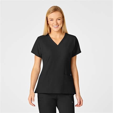 Buy W123 Womens Flex Back Stylized V Neck Scrub Top Wonder Wink