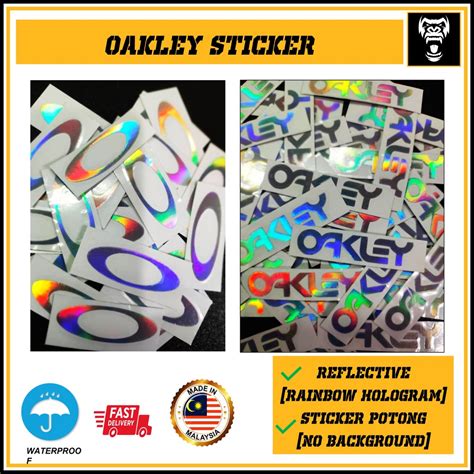 Oakley Sticker Visor Helmet Motor Pantul Cahaya Hologram Rainbow Cutting Sticker New