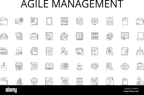 Agile Management Line Icons Collection Artifact Accessory Appliance