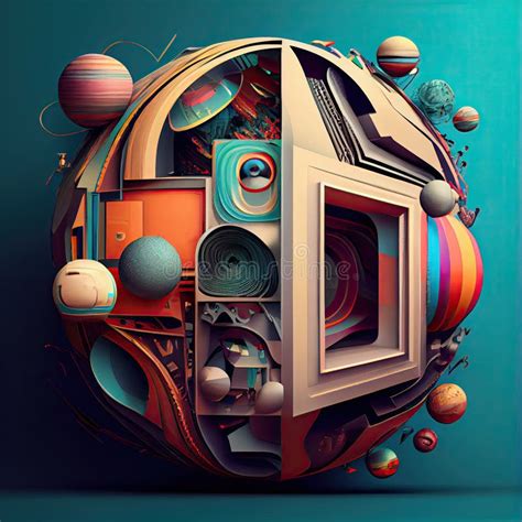 colourful mixed dimension design stock illustration illustration of