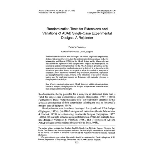 Randomization Tests For Extensions And Variations Of ABAB