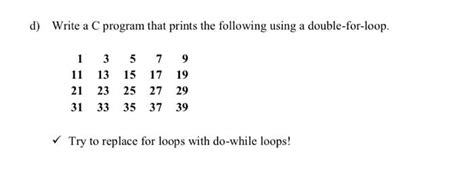 Solved Write A C Program That Prints The Following Using Chegg