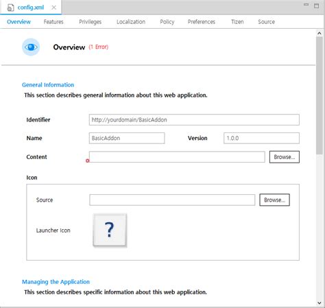 Create Your First Tizen Web Application Addon Tizen Docs