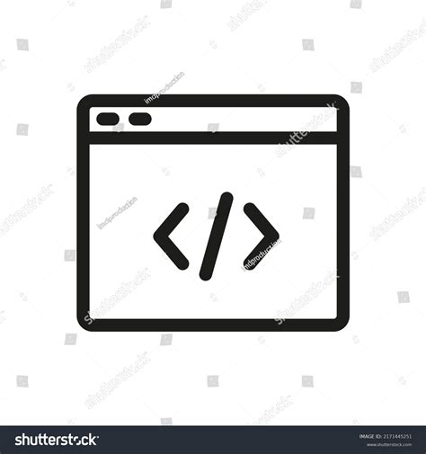 Code Window Icon Coding Symbol Programming Stock Illustration Shutterstock