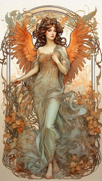 Premium Ai Image Goddess Art Nouveau Style