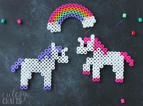 14 Easy Unicorn Perler Beads Patterns With Different Color Mixes