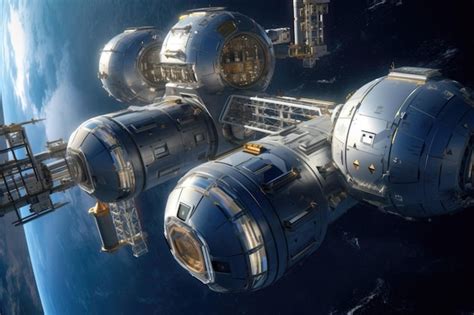 Premium Ai Image Expandable Space Habitat Modules In Orbit Created With Generative Ai