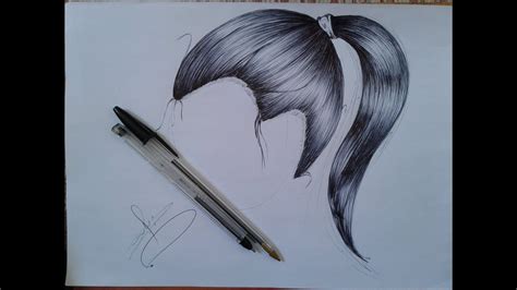 رسم الشعر بالقلم الجاف للمبتدئينdrawing Hair By Pen Youtube