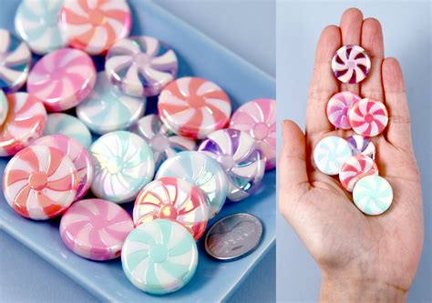 Candy Beads 23mm Amazing Ab Pastel Peppermint Swirl Beads Bright Pas