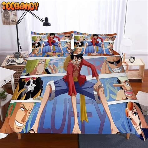 One Piece Luffys Pirate Straw Hat Crew Blue Bedding Set