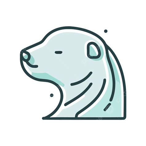 라인 벡터 일러스트 레이 션에 북극곰 머리 흰색 배경에 북극곰 머리를 묘사한 직계 아이콘 플랫 아이콘 및 드리블에 의한 벡터 일러스트 비핸스 Hd Png 일러스트 및