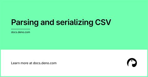 Parsing And Serializing Csv
