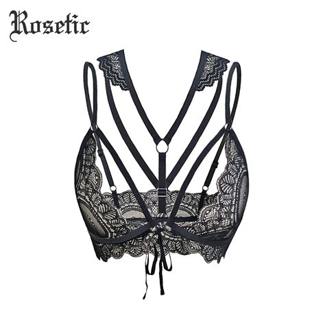 Buy Rosetic Gothic Sexy Bras Casual Lace Bandage Bow