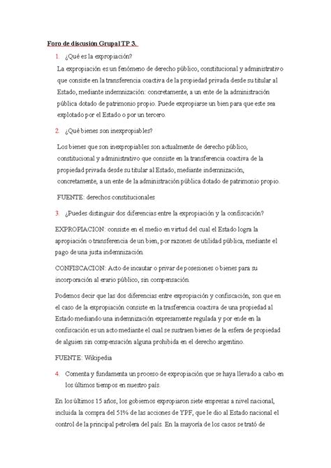 Foro de discusión Grupal TP Foro entregable Foro de discusión Grupal TP Qué es la
