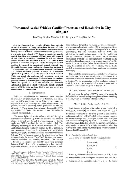 Pdf Unmanned Aerial Vehicles Conflict Detection And Resolution In City Airspace