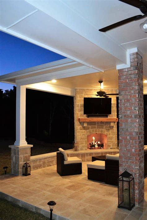 Outdoor Living Area With Corner Fireplace In Irving Las Colinas Artofit