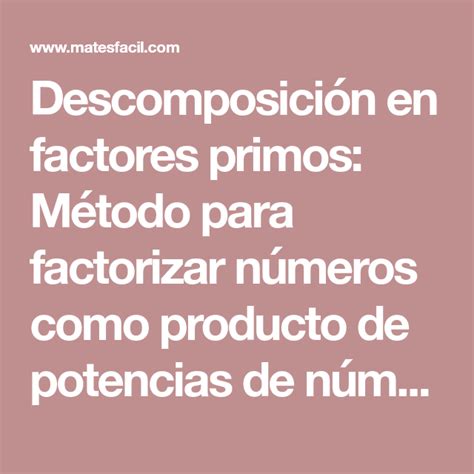 Ejercicios De Factorizacion De Numeros Primos Penza