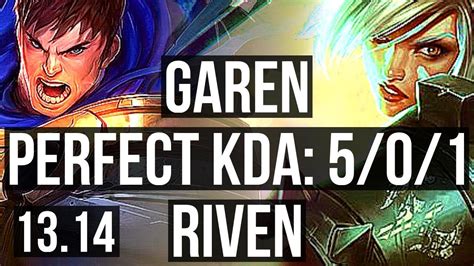GAREN Vs RIVEN TOP 5 0 1 300 Games NA Master 13 14 YouTube