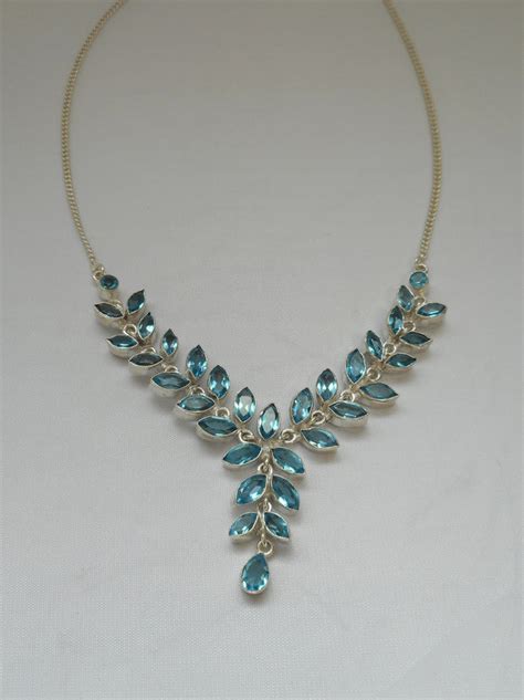 Delicate Blue Topaz Necklace 1 Andrea Jaye Collection