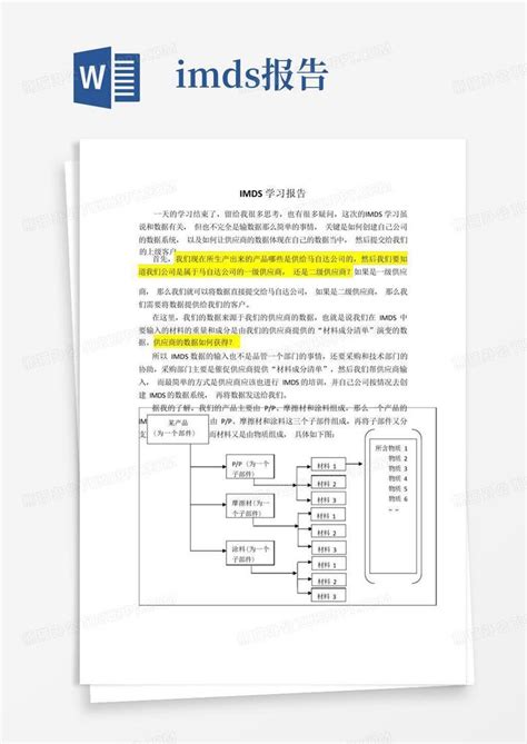 imds学习报告Word模板下载 编号lnboampn 熊猫办公