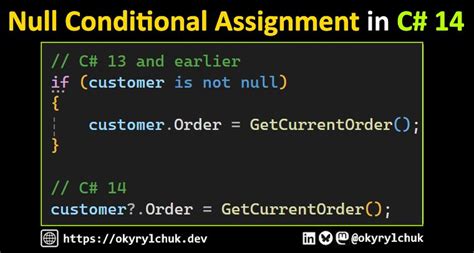 C 14 In The Preview Allows The Null Conditional Member Access Operator On The Left Hand Side Of