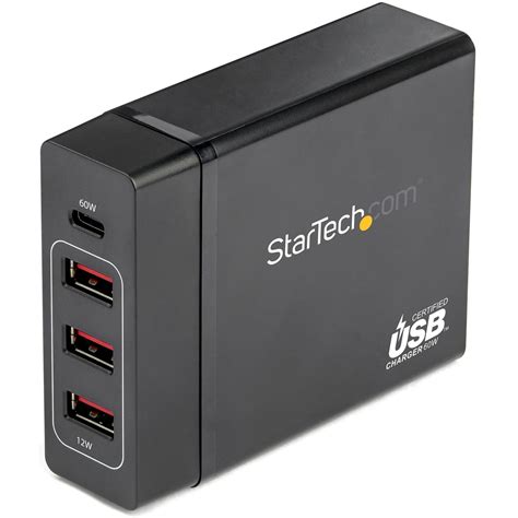 Startech USB C Laptop Charger 60W PD 3 0 3x USB A Universal