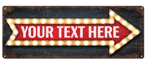 Marquee Arrow Right Custom Metal Sign Thefoundrystore