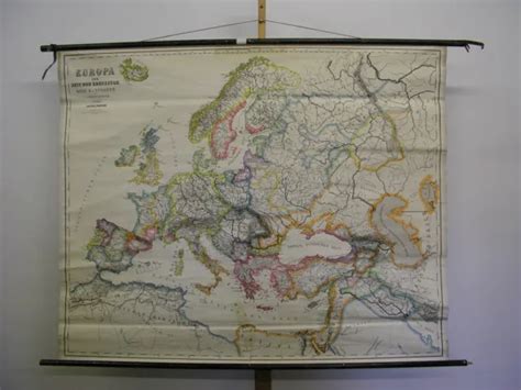 School Wall Map Beautiful Old Europakarte Crusades 159x128c ~ 1940