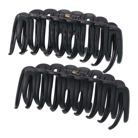 2pcs 12cm Extra Large Size Black Claw Clip Matte Black Disc Hair Grab