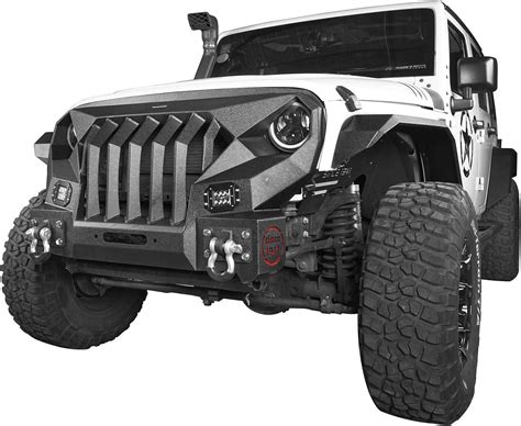 Buy Hooke Road Wrangler Jk Mad Max Front Bumper Grill With 2x 18w Led