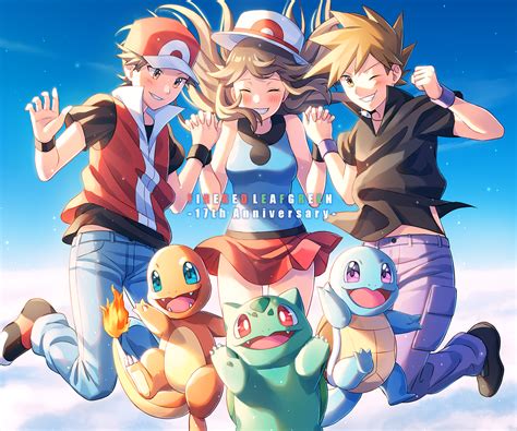 Red Blue Oak Leaf Bulbasaur Squirtle And 1 More Pokemon And 1