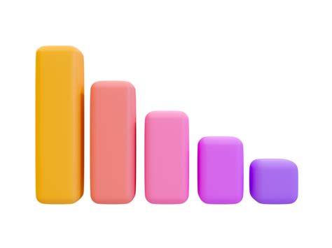 3d Blank Bar Graph Template Bar Chart Mock Up 3d Illustration