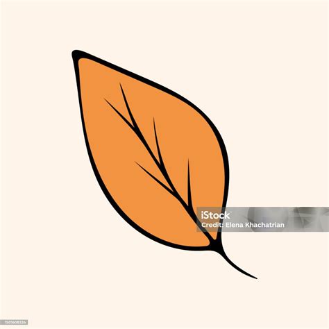 Ilustrasi Vektor Grafis Daun Kuning Dengan Latar Belakang Krem