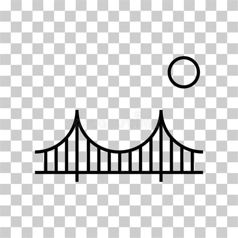 set of silhouette bridge icon urban architecture design travel line