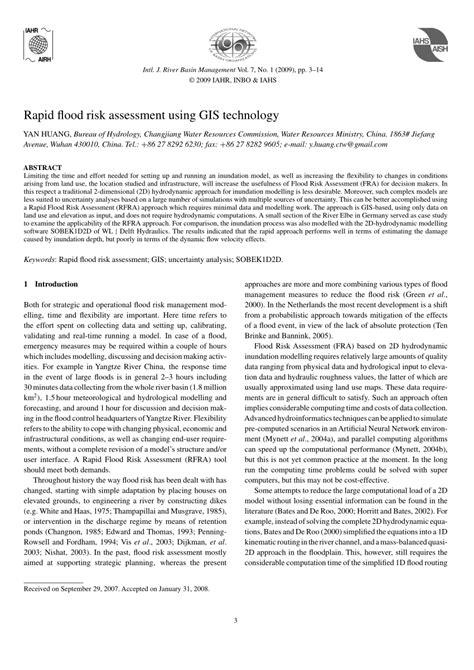 Pdf Rapid Flood Risk Assessment Using Gis Technology