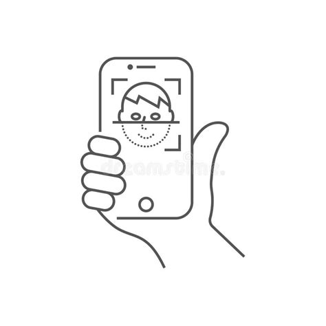 Biometric Identification Face Recognition System Concept Smartphone