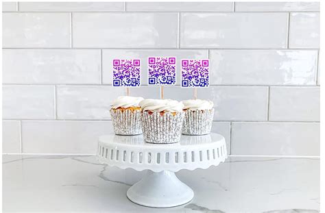 Qr Code Cupcake Toppers Set Of 12 Home And Kitchen