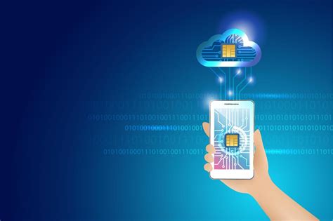Hand Hold Smart Phone With Microchip Online Connect To Cloud Computing