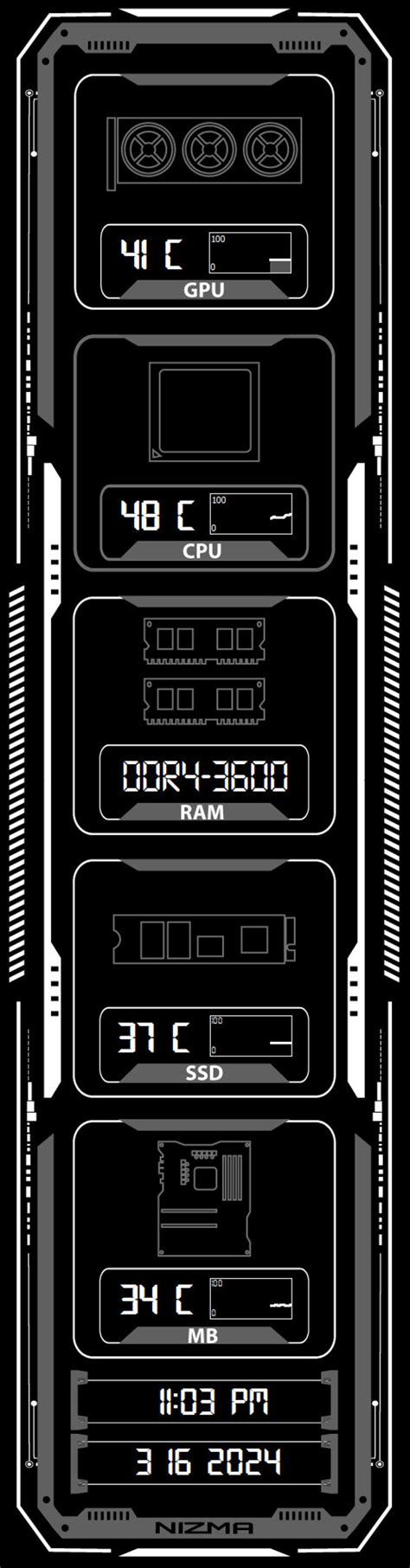 Sensor Panel Template 515 X 1920 126 Displays For Uses With Aida64