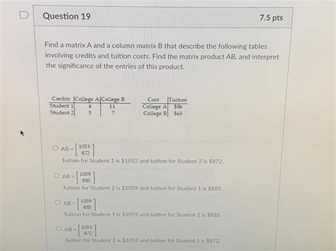 Solved Question Pts Find A Matrix A And A Column Chegg Com