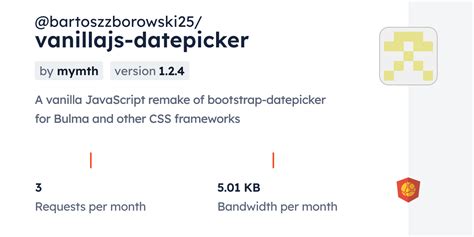 bartoszzborowski25 vanillajs datepicker cdn by jsdelivr a cdn for