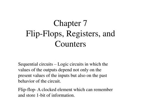 Ppt Chapter 7 Flip Flops Registers And Counters Powerpoint Presentation Id6335828