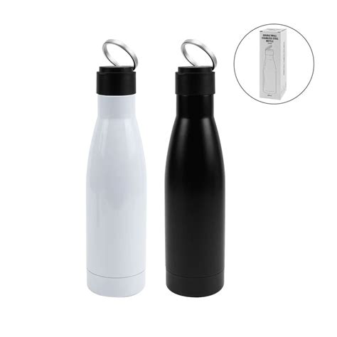 Double Wall Ss Bottles Twist Off Lid Ss Foldable Handle 500ml