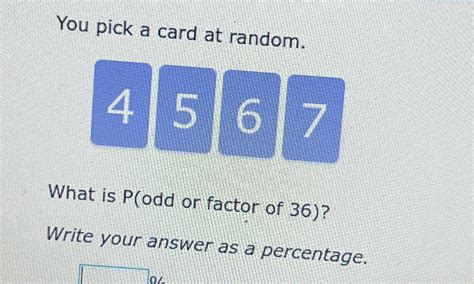 You Pick A Card At Random What Is P Odd O Cameramath