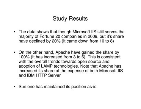 2009 Microsoft Iis Vs Apache Who Serves More A Study Ppt